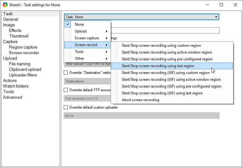 Add a "Restart" Option in the "Gif" and "Screen Recording" capture mode menu. · Issue #2773 ...