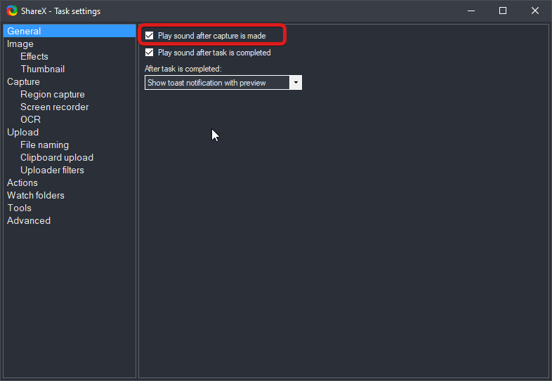 disable capture sound? · Issue #4747 · ShareX/ShareX · GitHub