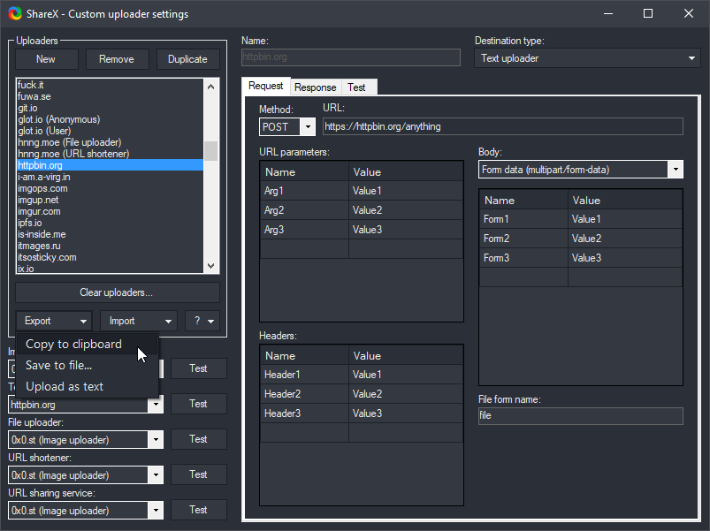 Custom Uploader Specification · Issue #5138 · ShareX/ShareX · GitHub